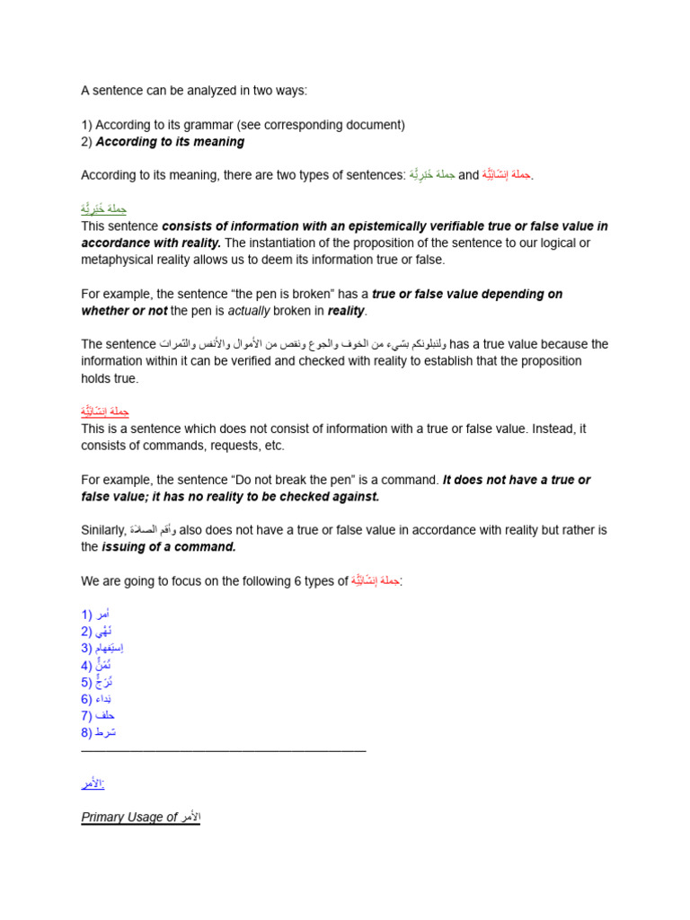 Types_of_Sentences_According_to_Meaning mantiq | PDF | Reality ...
