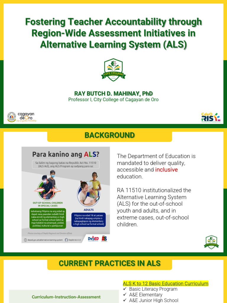 Teacher Accountability in ALS Assessment | PDF | Educational Assessment ...
