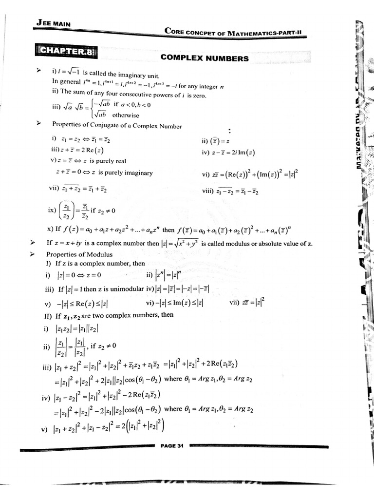 Complex Numbers & Demoivers Theorem Core Concepts | PDF