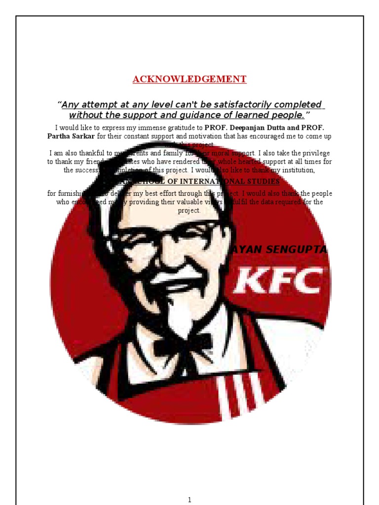 KFC Project | Download Free PDF | Analytics | Customer Relationship Management