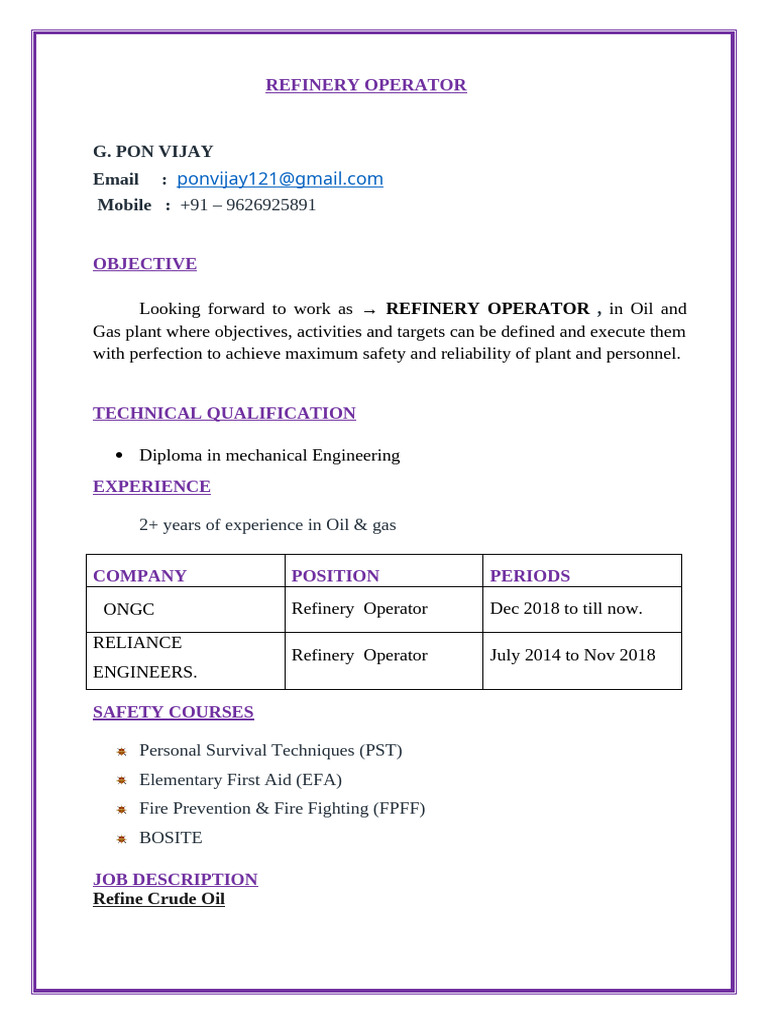 Refinery Operator | PDF | Oil Refinery