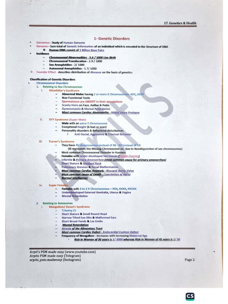 1 Genetic Disorders Pdf