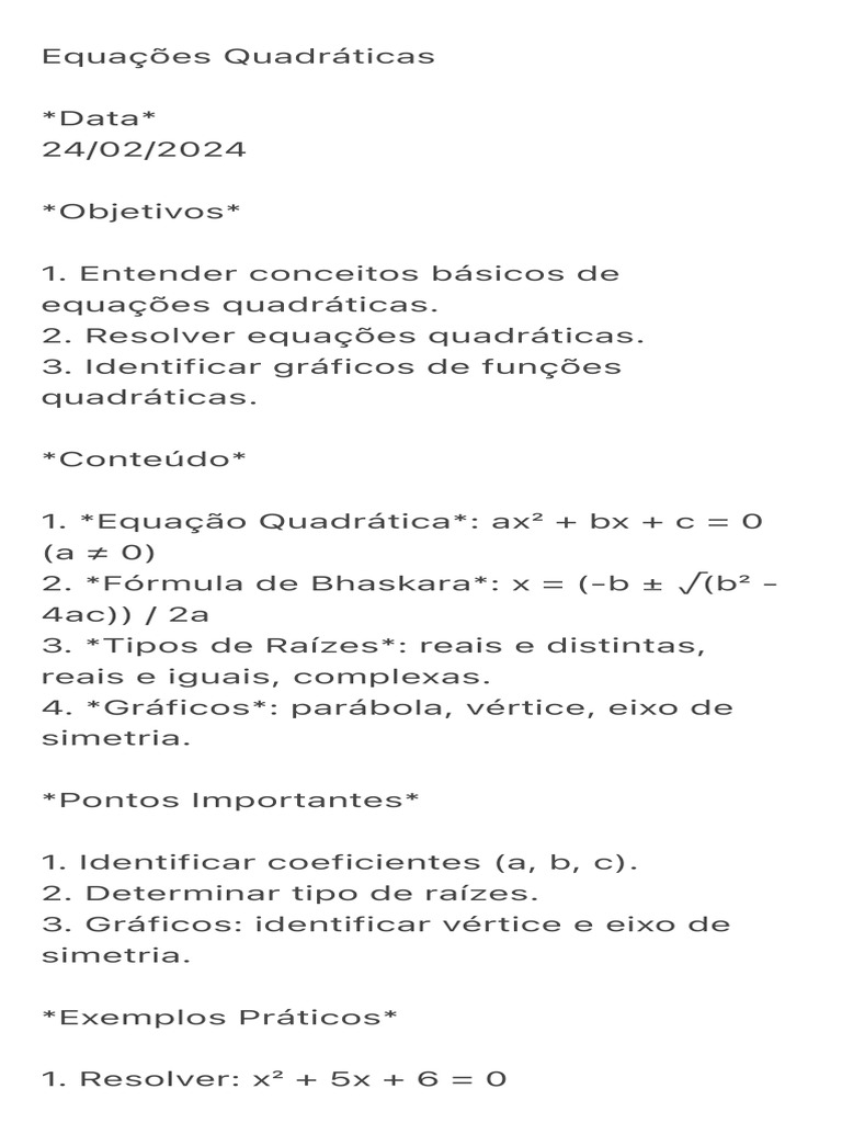 Equações Quadráticas | PDF