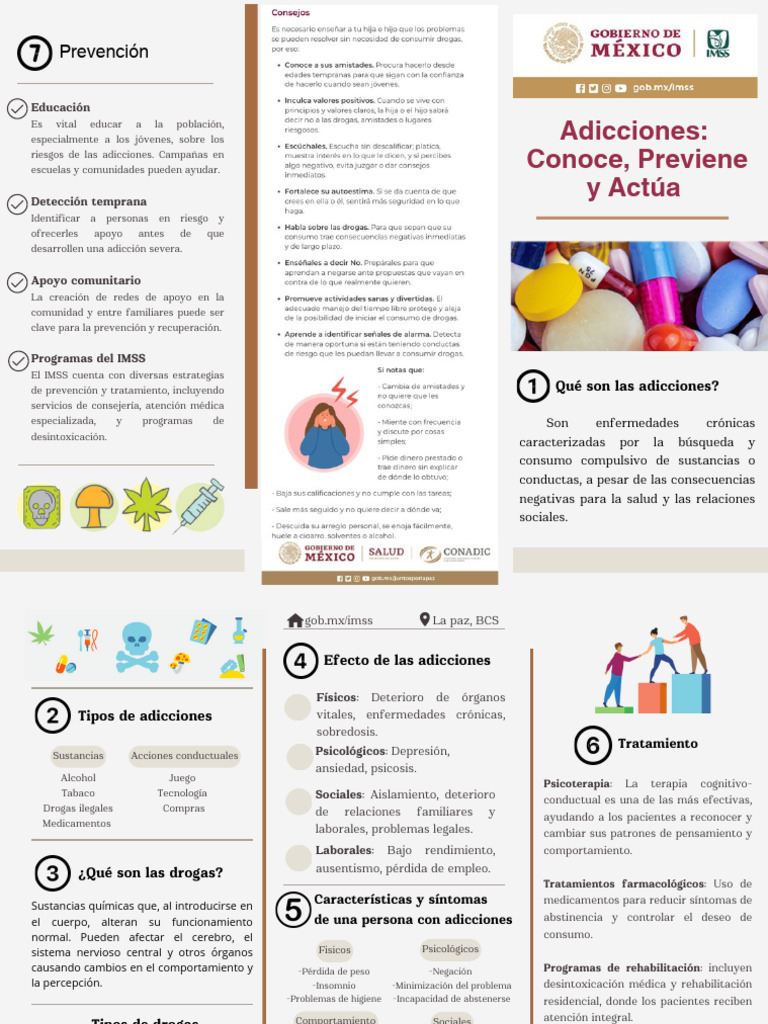 Tríptico Adicciones IMSS | PDF | Drogas | Alcoholismo