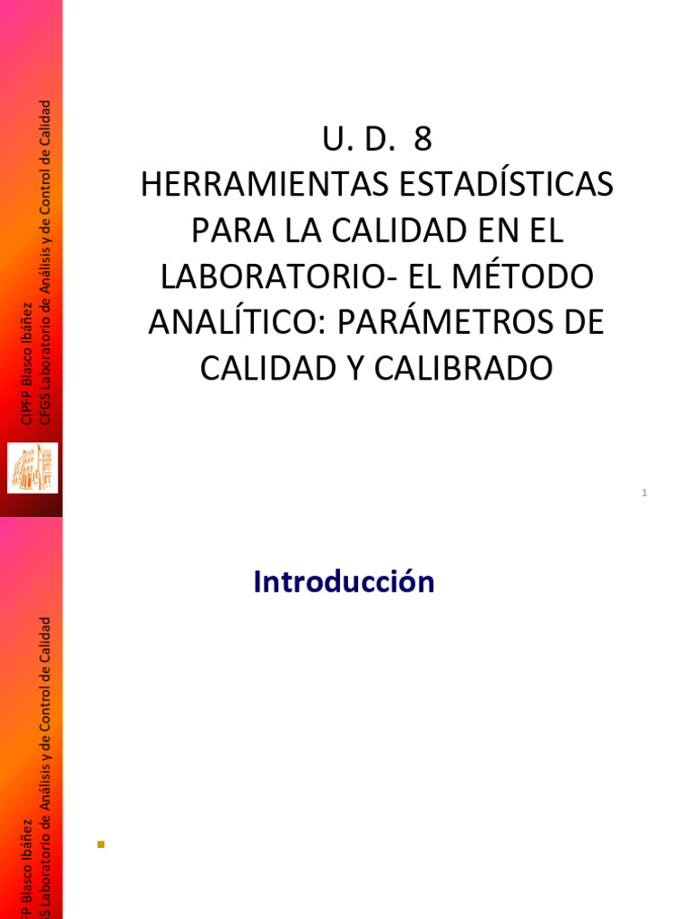 UD8. Herramientas Estadísticas - Análisis Instrumental | PDF | Exactitud y precisión | Laboratorios