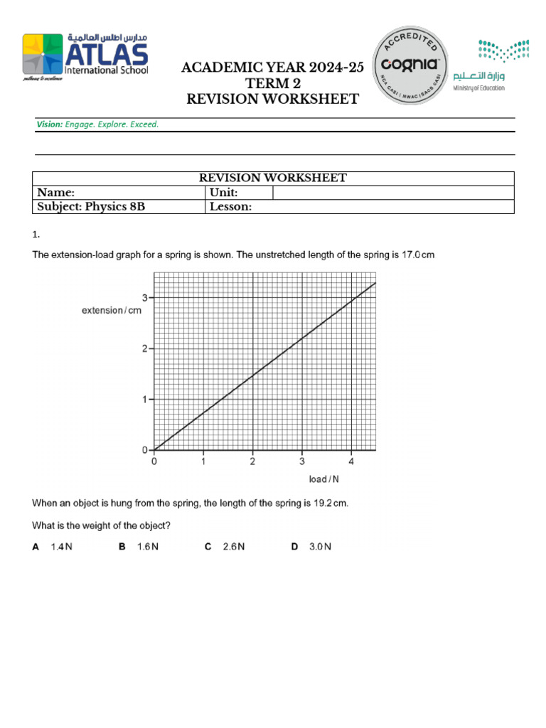 Physics Grade 8B Worksheets | PDF