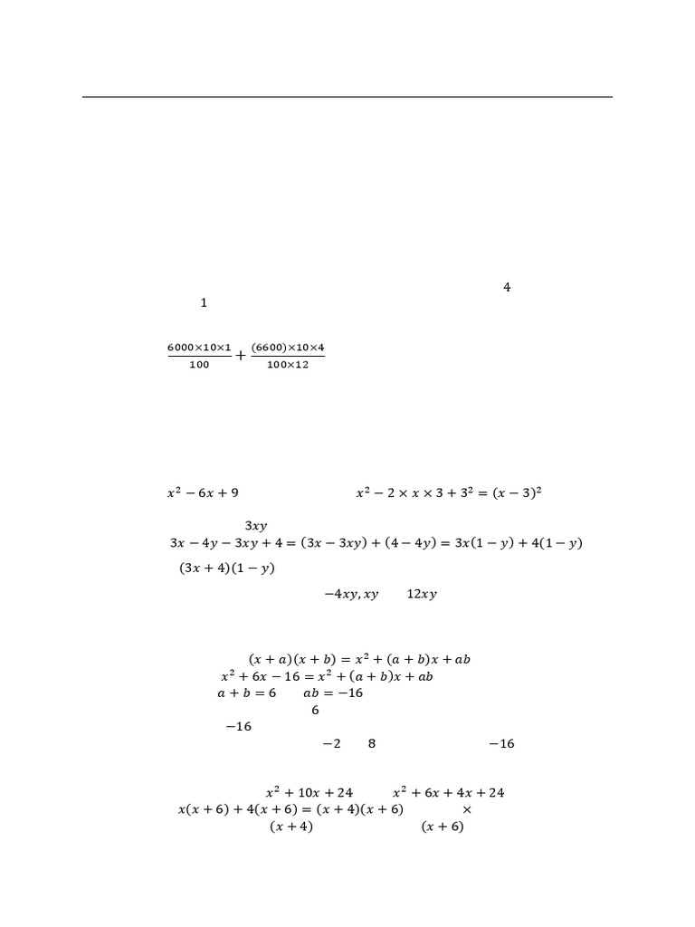 8th Grade Math: SI, Factorization, Equations | PDF | Interest | Factorization