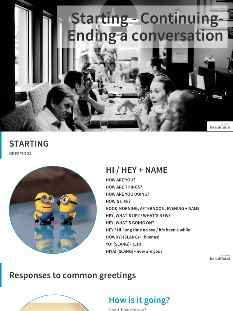 Starting - Continuing - Ending Conversation | PDF