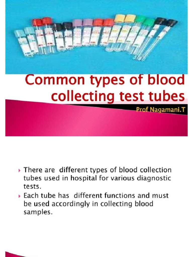 Blood Vials Biochemistry | PDF