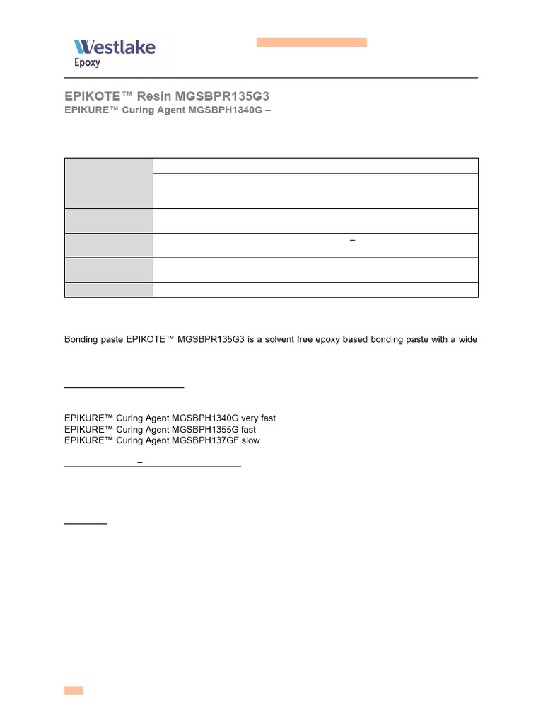 EPIKOTE™ Resin MGS BPR135G3 Rev202304 | PDF | Epoxy | Liquids