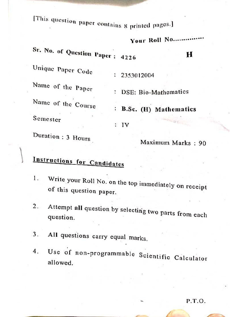 Biomathematics 2024 | PDF