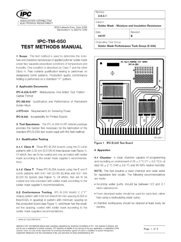 IPC-TM-650 TEST METHODS MANUAL - PDF | PDF