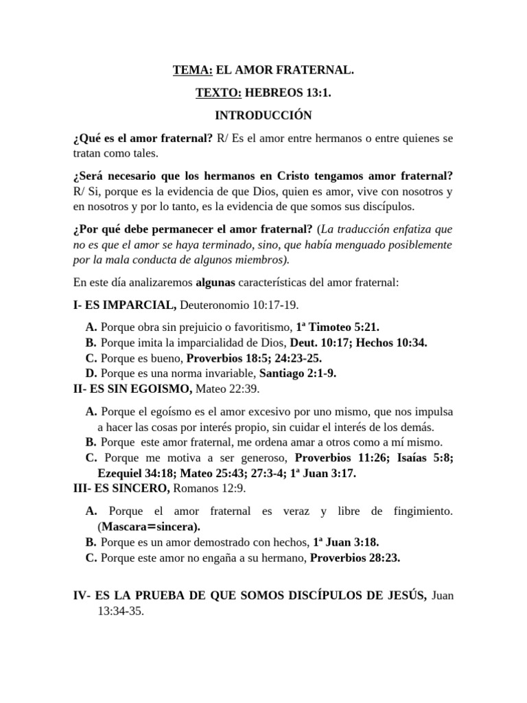 Características del Amor Fraternal | PDF