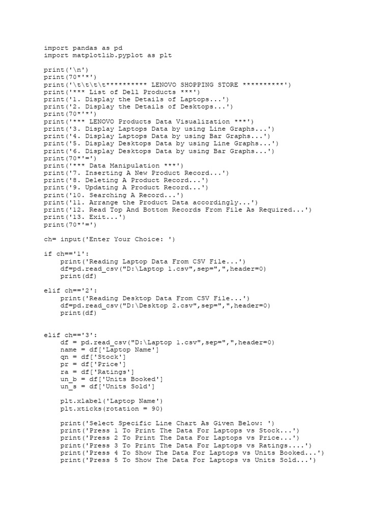 Lenovo Store Data Visualization | PDF | Desktop Computer | Laptop