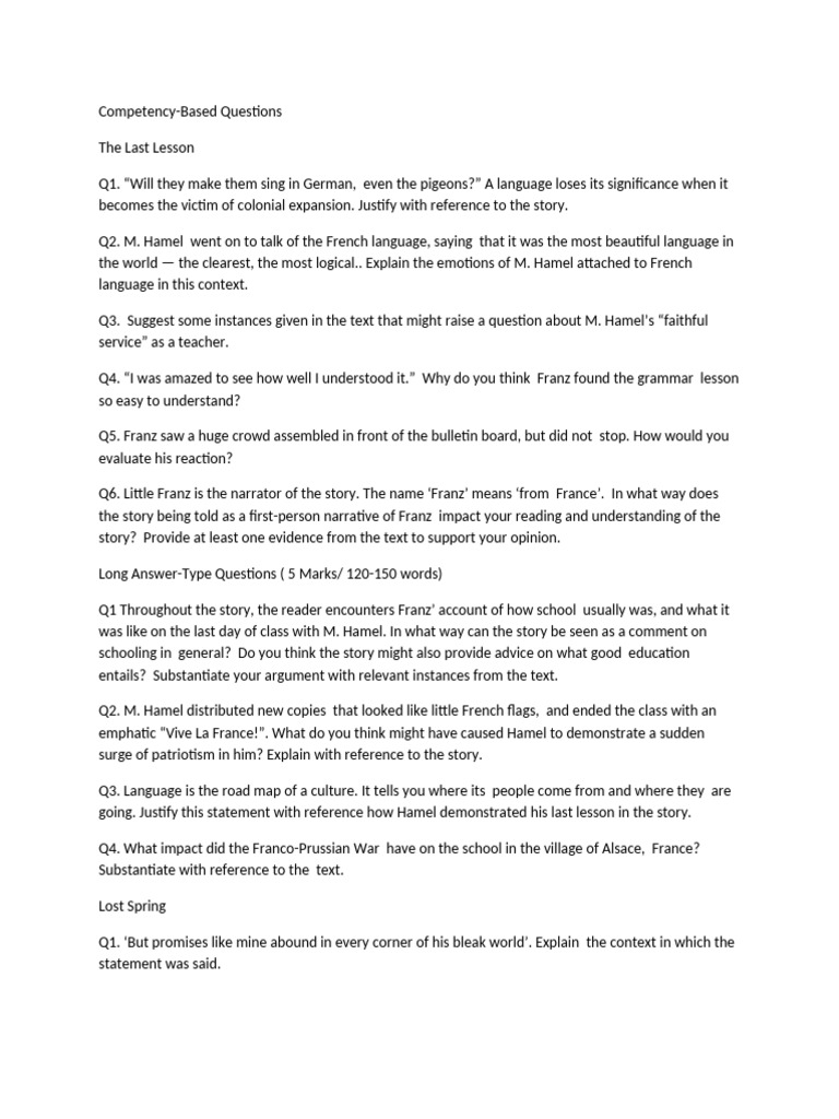 Competency Based questions | PDF