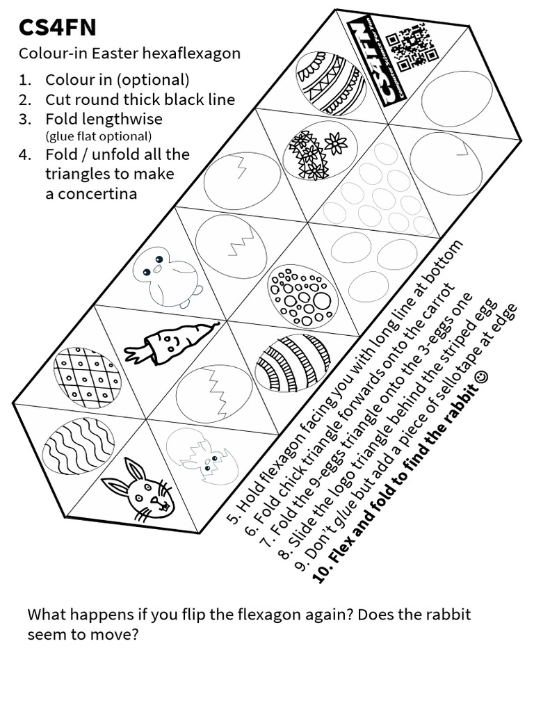Colour in Easter Hexaflexagon | PDF | Paper Folding | Paper Art