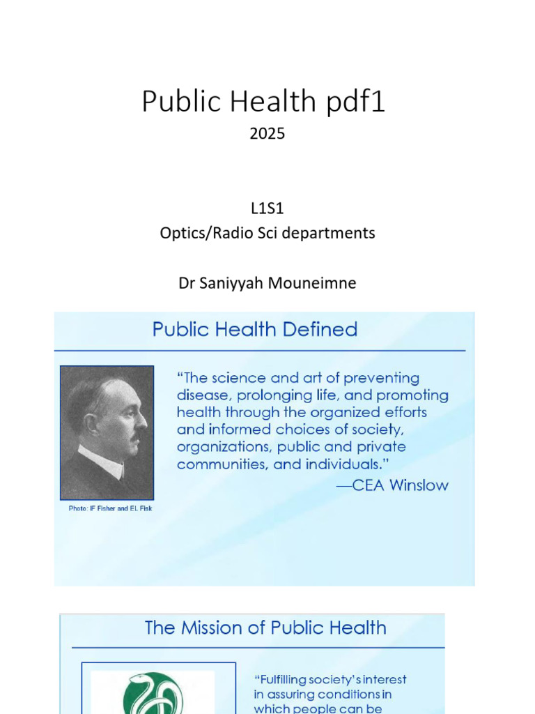 1-Public Health 2025 Week1-6 | PDF
