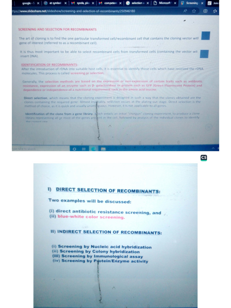 screening and selection of rdna (1) | PDF