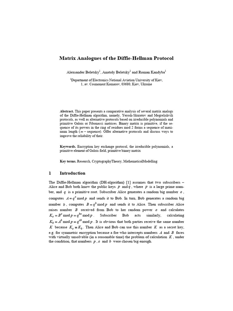 ICTERI 2013 P 352 359 ITER | PDF | Matrix (Mathematics) | Cryptography