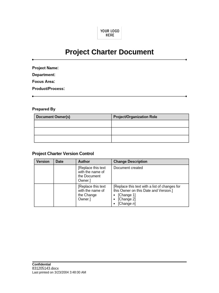 Project Charter Document | PDF | Business