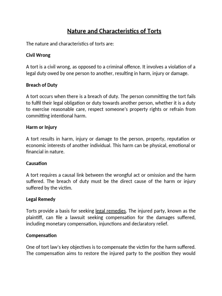 Concepts and Essentials of Tort | PDF | Tort | Legal Liability