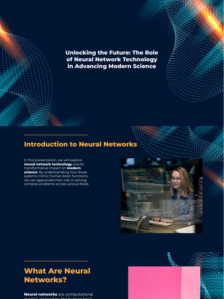 Slidesgo Unlocking The Future The Role of Neural Network Technology in Advancing Modern Science ...