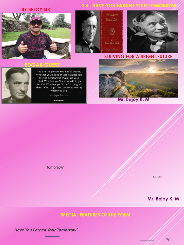 Analyzing "Have You Earned Your Tomorrow" | PDF | Poetry