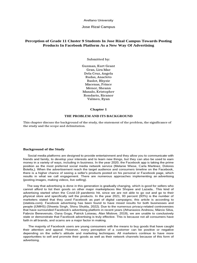 Practical Research Chapter 1 | PDF | Marketing | Social Media