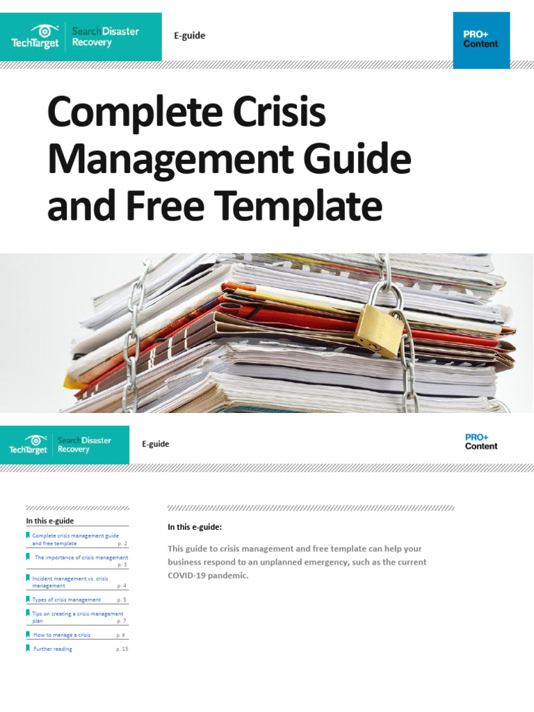 Complete Crisis Management Guide and Free Template | PDF | Crisis ...