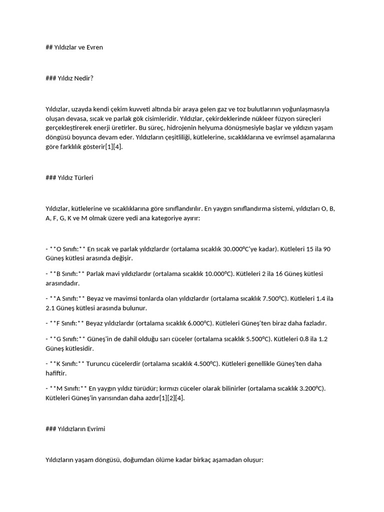 Yıldızlar Ve Evren | PDF