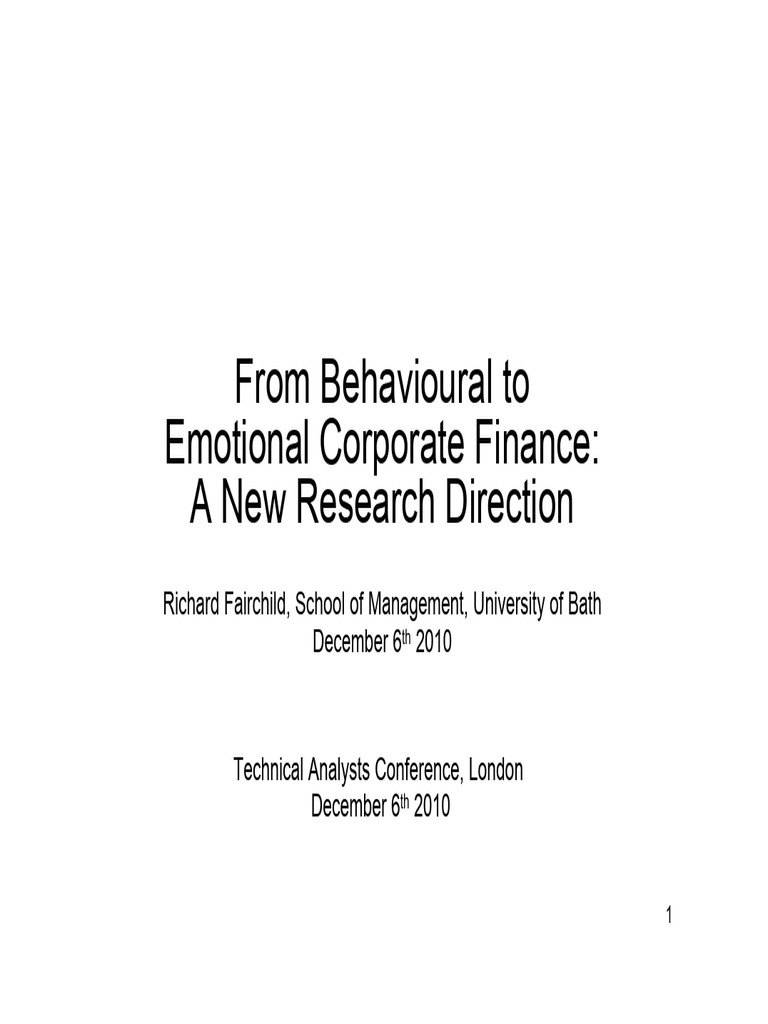Richard-Fairchild | PDF | Behavioral Economics | Chaos Theory
