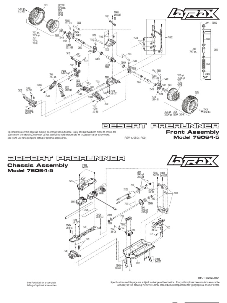 LaTrax Desert PreRunner PartsDiagrams | PDF | Car | Motor Vehicle