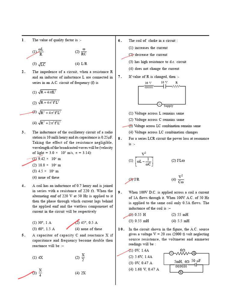 AC Circuit Analysis and Calculations | PDF | Inductor | Inductance