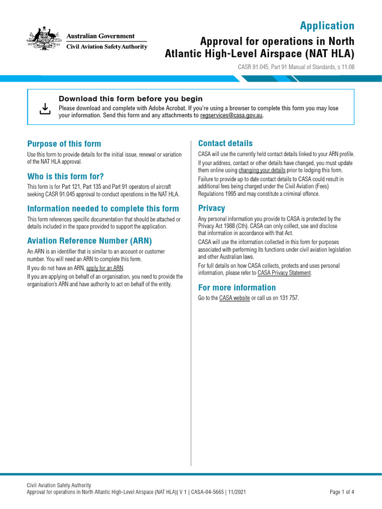 NAT HLA Approval for Aircraft Operators | PDF | Aviation