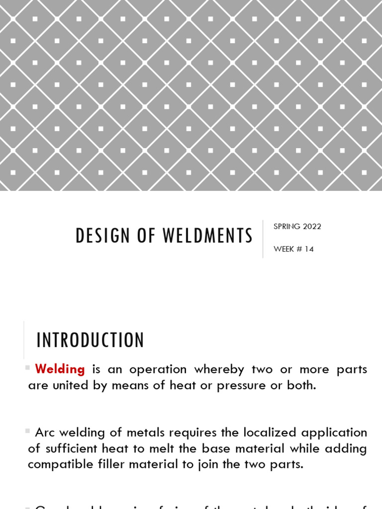 Design of Weldments (Week 14) | PDF | Welding | Construction