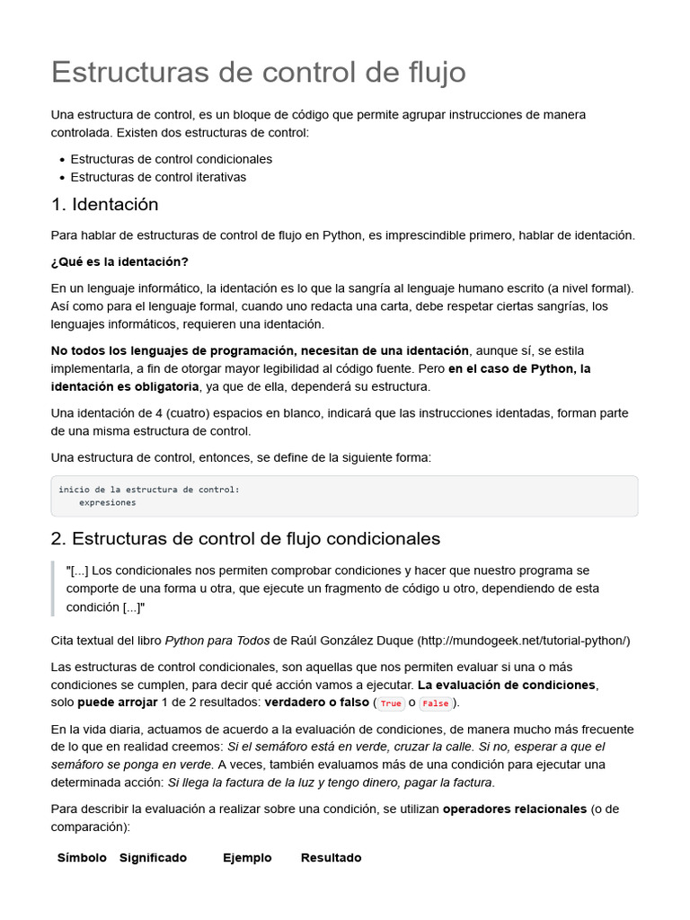Estructuras de control de flujo_ FUNDAMENTOS DE PROGRAMACIÓN | PDF | Flujo de control | Lenguaje ...
