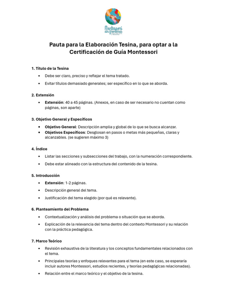 Pauta para La Elaboración de Tesina F - 1 2024 | PDF | Estilo apa ...