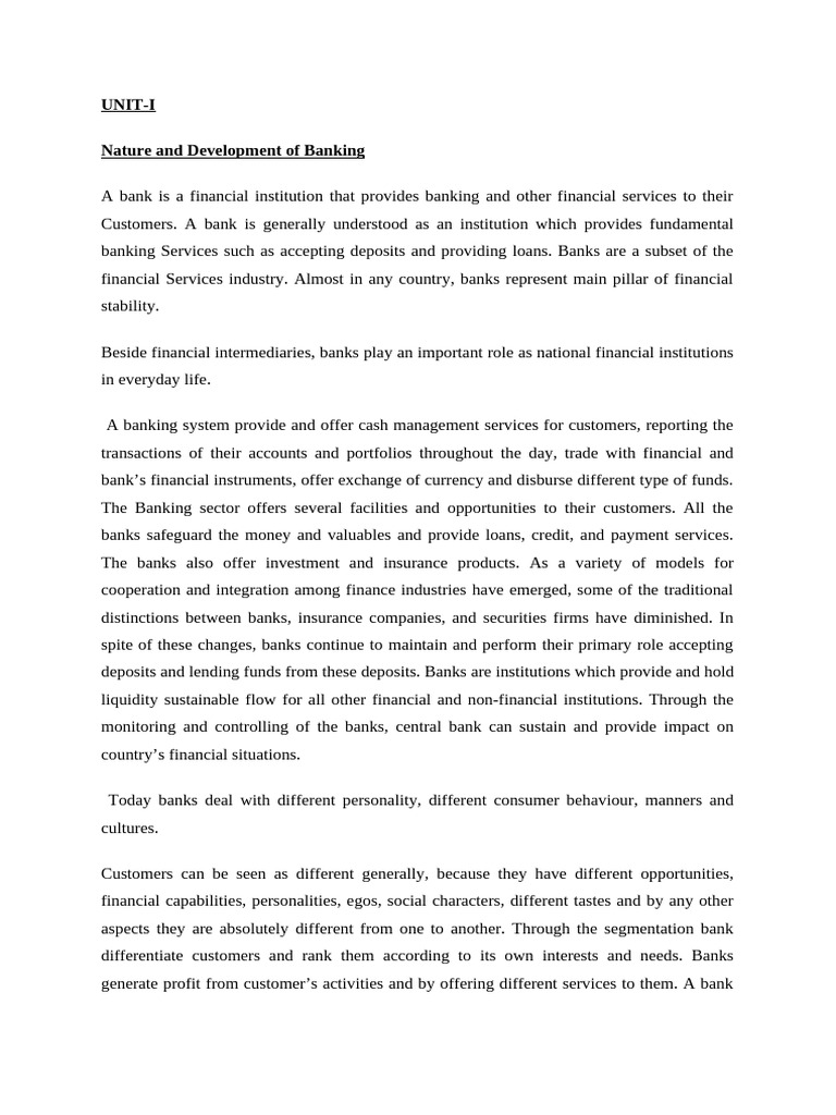 Nature and Development of Banking | PDF | Guarantee | Banks