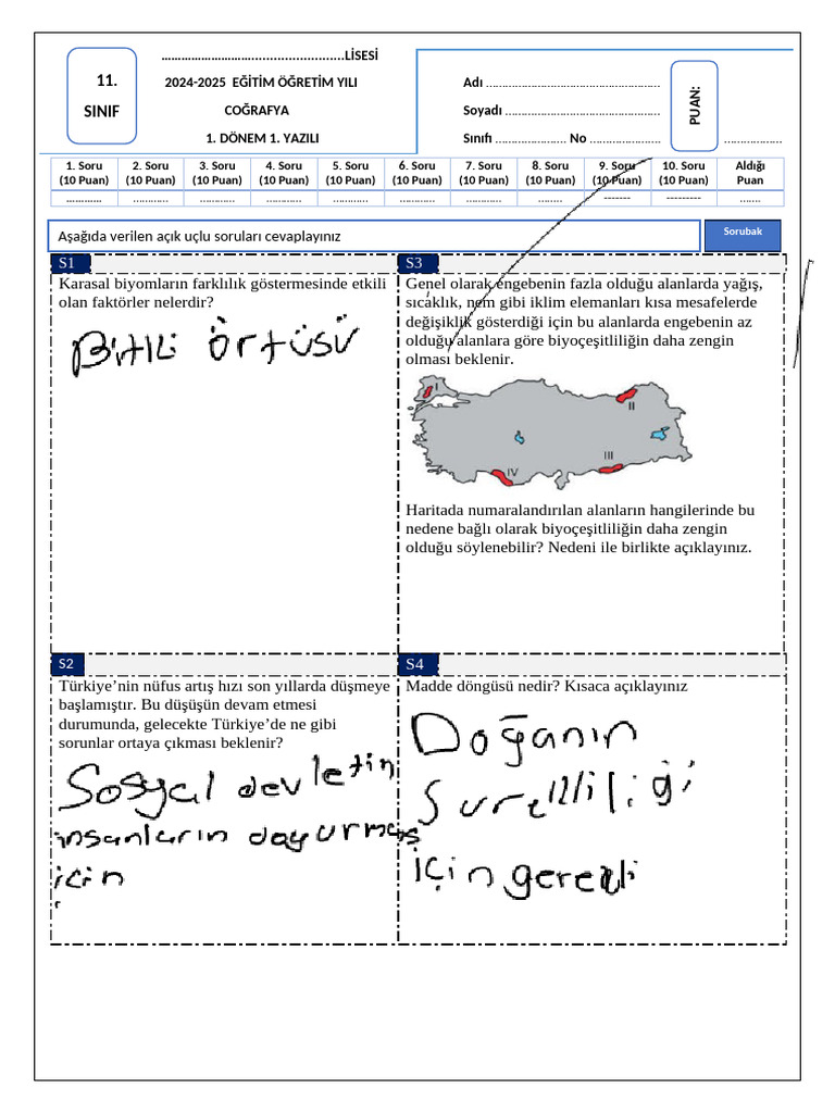 11 Sinif Cografya Sorubak Com 1d1y Dosya No 6600621 | PDF
