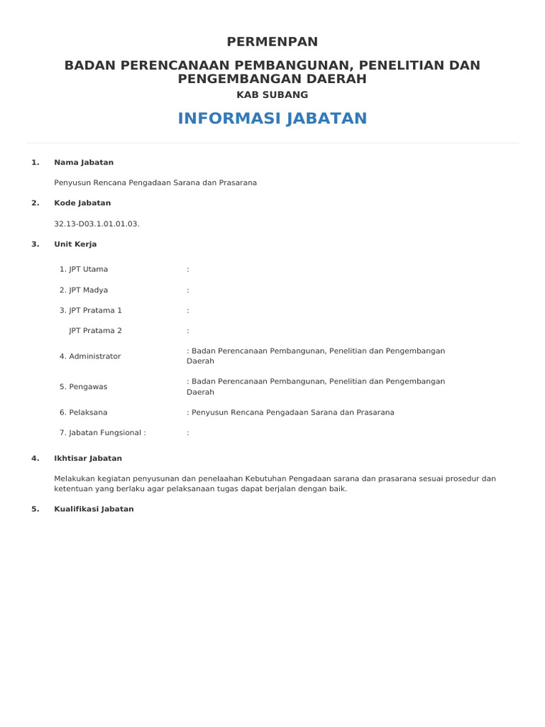 Penyusun Rencana Pengadaan Sarana Dan Prasarana | PDF