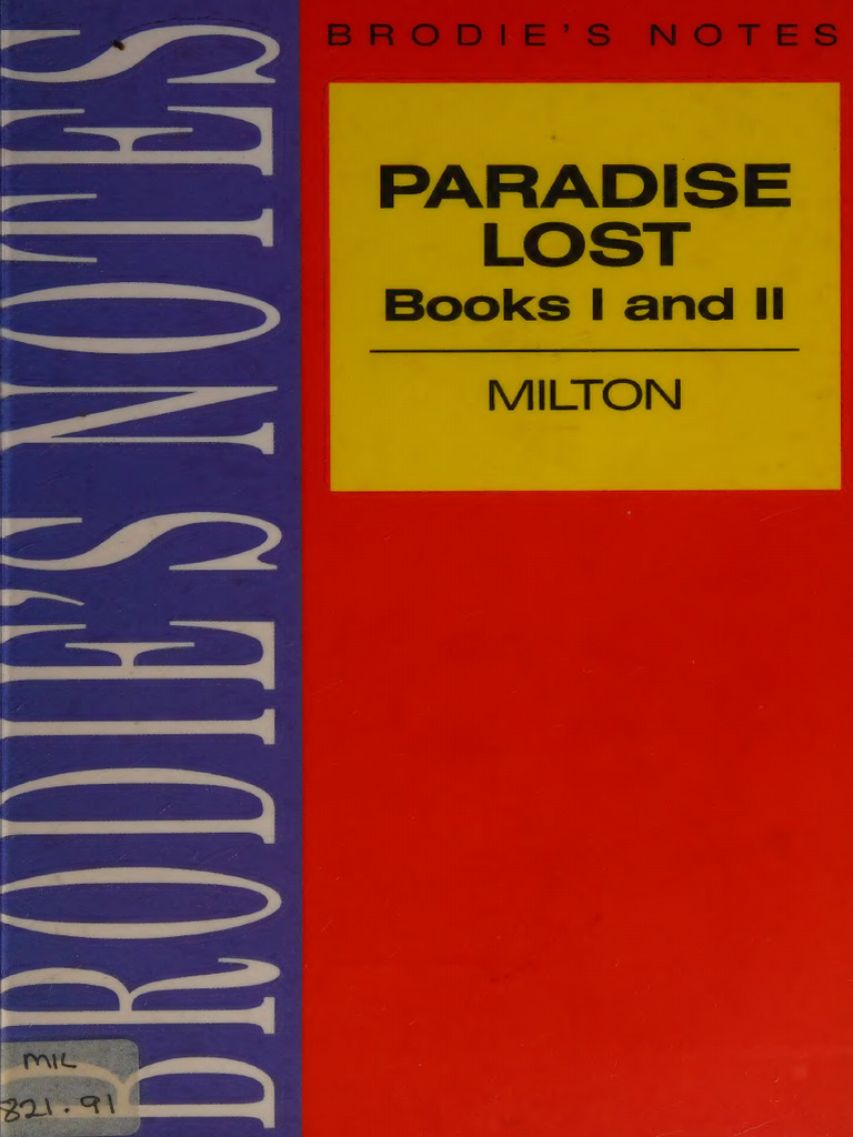 John Milton's Paradise Lost and II (Brodie's Notes on John -- Ray ...