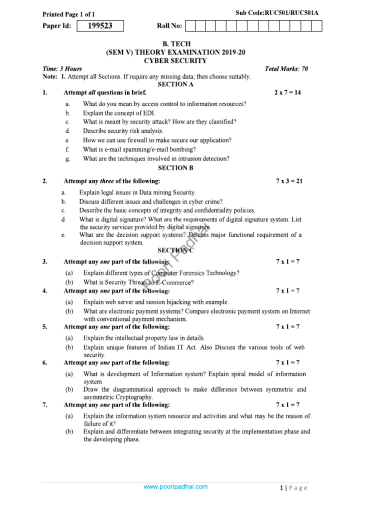 Cyber Security RUC501 | PDF
