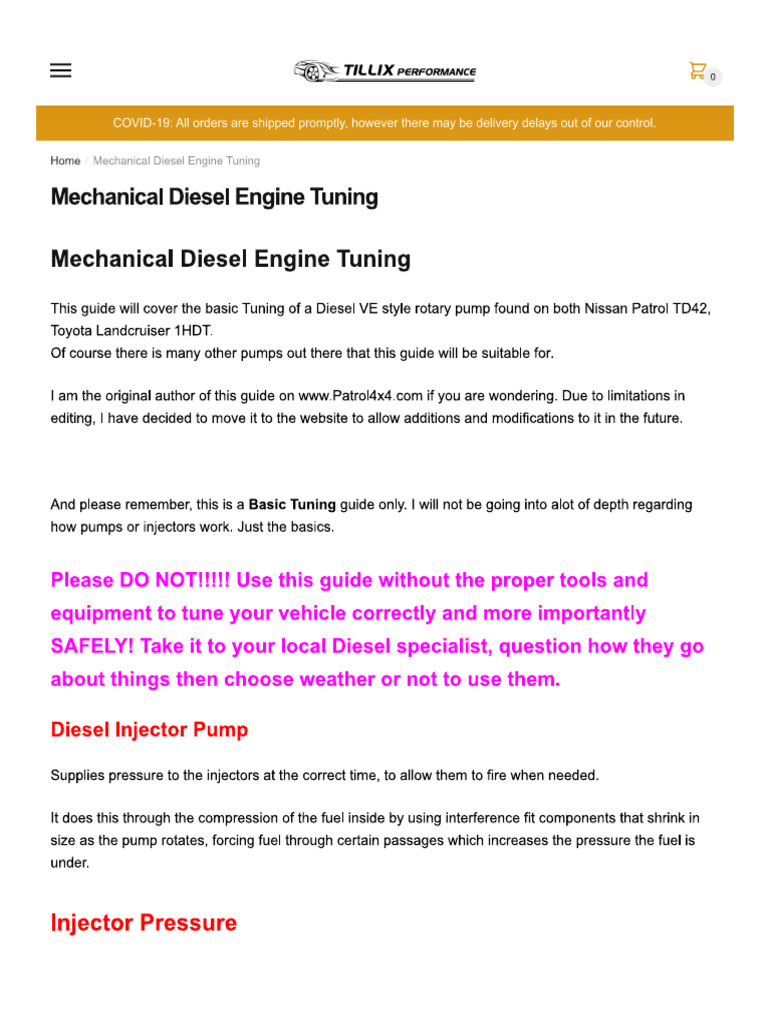 Bosch Ve Pump Tuning Basics | PDF