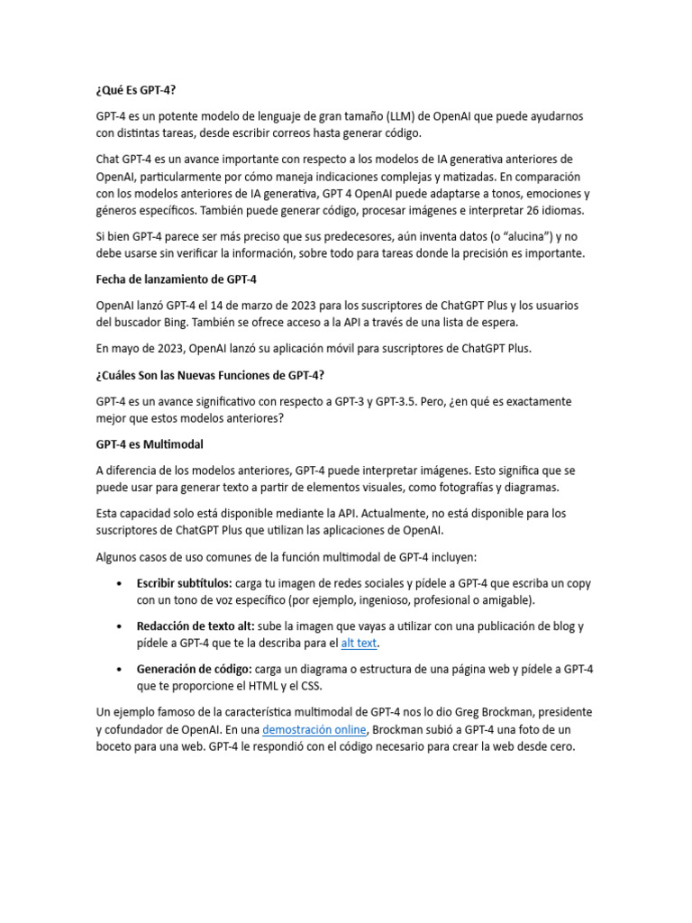 Qué Es GPT4 | PDF | Informática