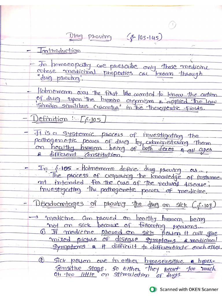 DRUG PROVING (Bhavini didi) | PDF