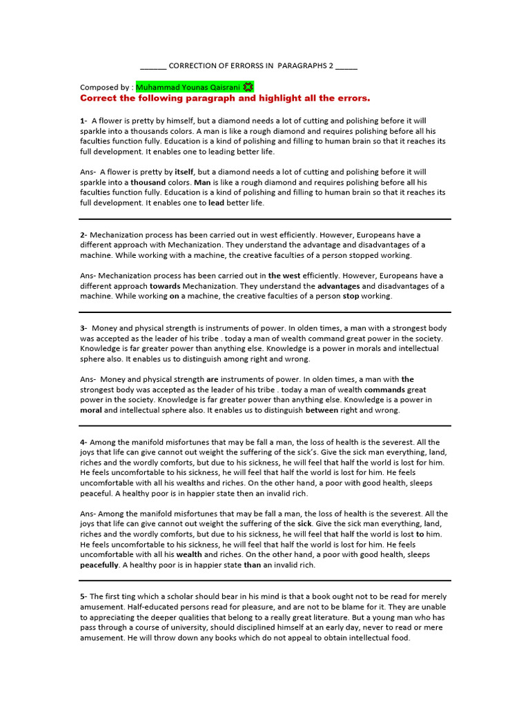 Correction of Paragraphs 2 | PDF