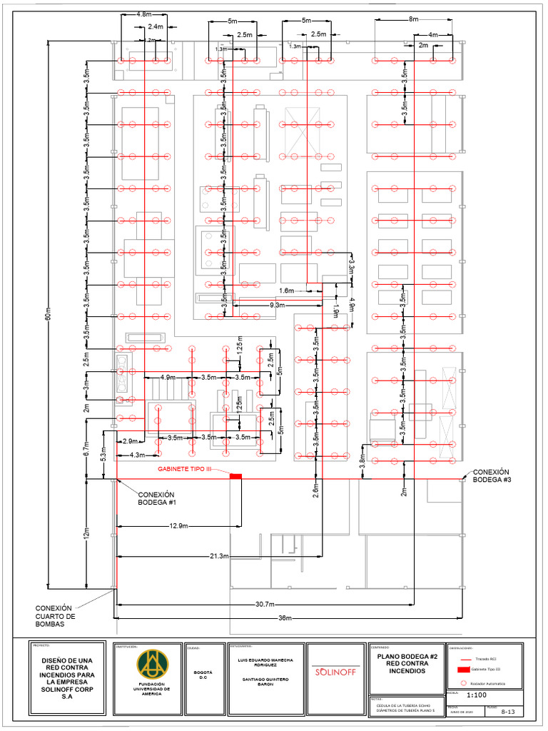 8 PLANO BODEGA # 2 RED CONTRA INCENDIOS | PDF | Ingeniería mecánica | Materiales de construcción