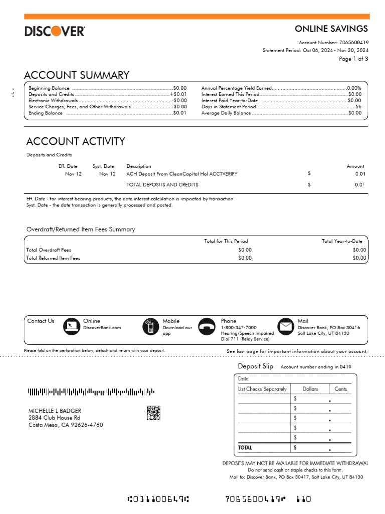 Online Savings Account Statement | PDF | Overdraft | Fee