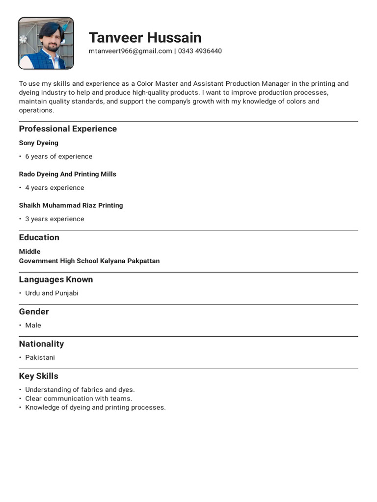 Tanveer Hussain - Resume | PDF