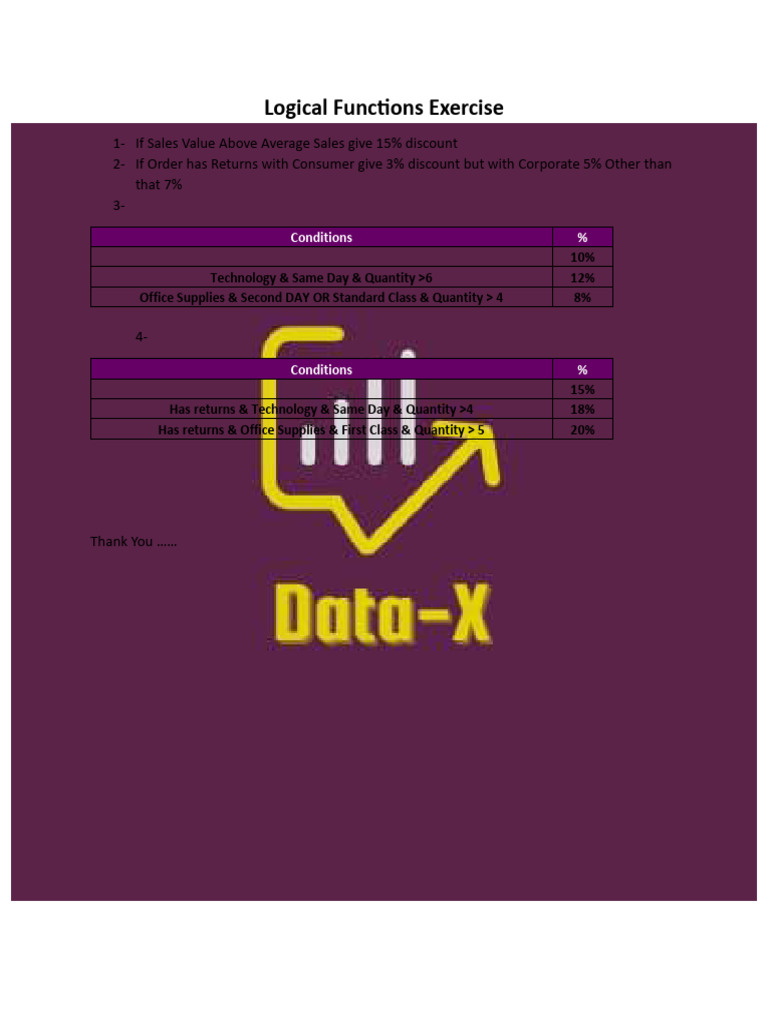Logical Functions Exercise Requirements | PDF
